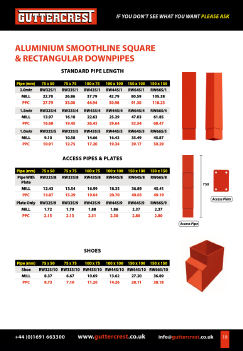 Square Smoothline Aluminium Downpipes | Square Smoothline Aluminium Rainwater Pipe | Square ...