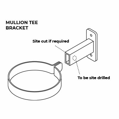 Round Downpipe - Extended Mullion Bracket Pipe Clips - Guttercrest